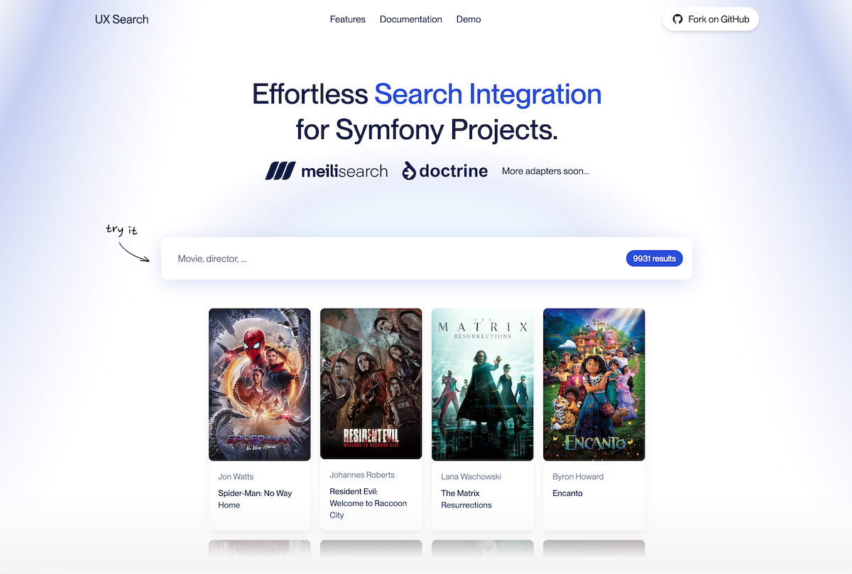 UxSearch - Effortless Search Integration for Symfony Projects